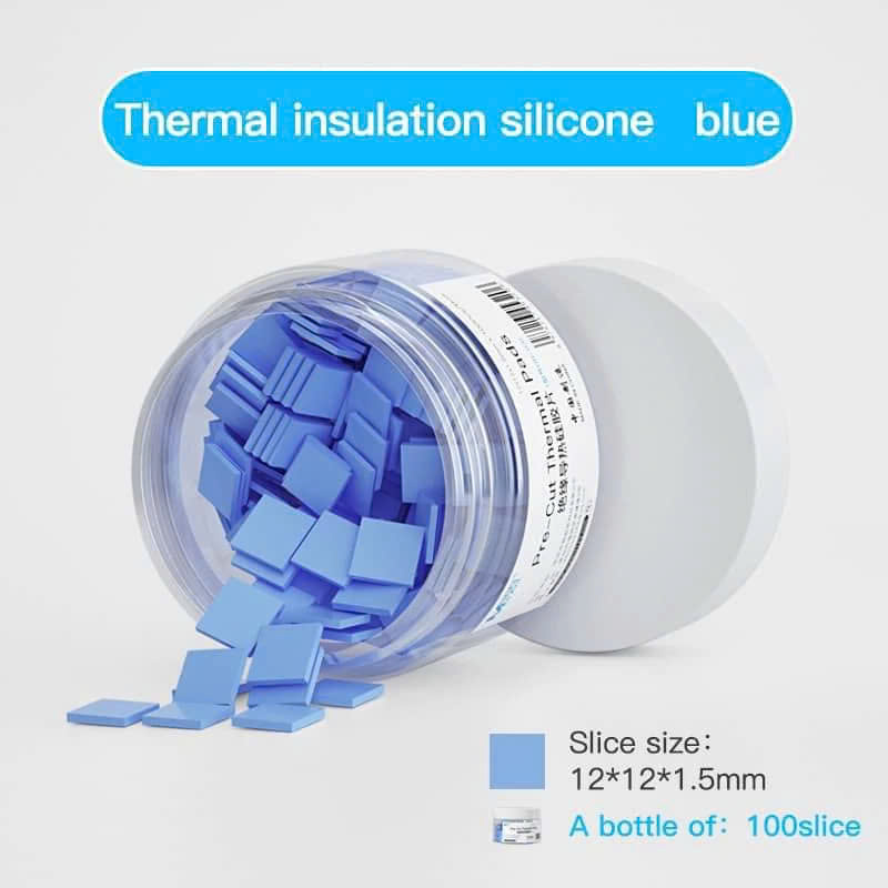 Đệm Silicon Tản Nhiệt Cho CPU, GPU, ic (12x12x1,5mm) - Hộp 100 Miếng ...